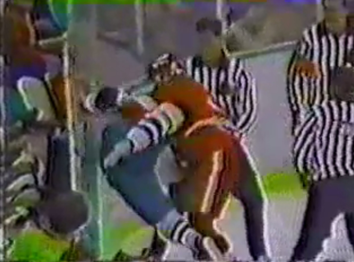 Bob Probert vs. Tim Coulis, December 17, 1985 - Detroit Red Wings vs ...